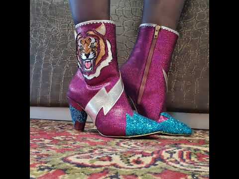 Irregular Choice Easy Tiger 80's Boots Pink