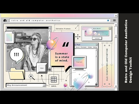 #retrowave #graphicdesign #polarvectors Retro and Old Computer Aesthetics Design Toolkit