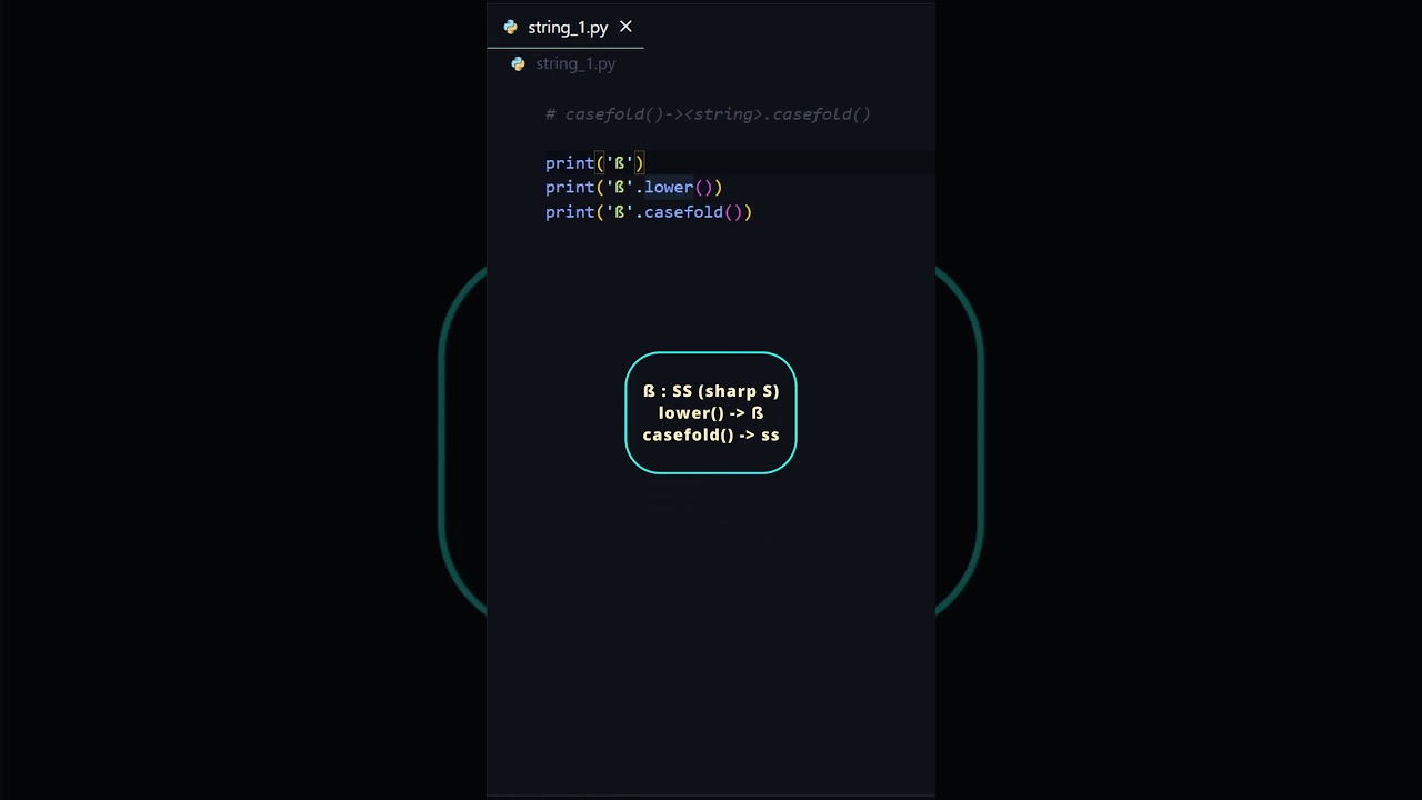 casefold() String Method | DAY 6/47 of string methods  #coding #python #pythonprogramming