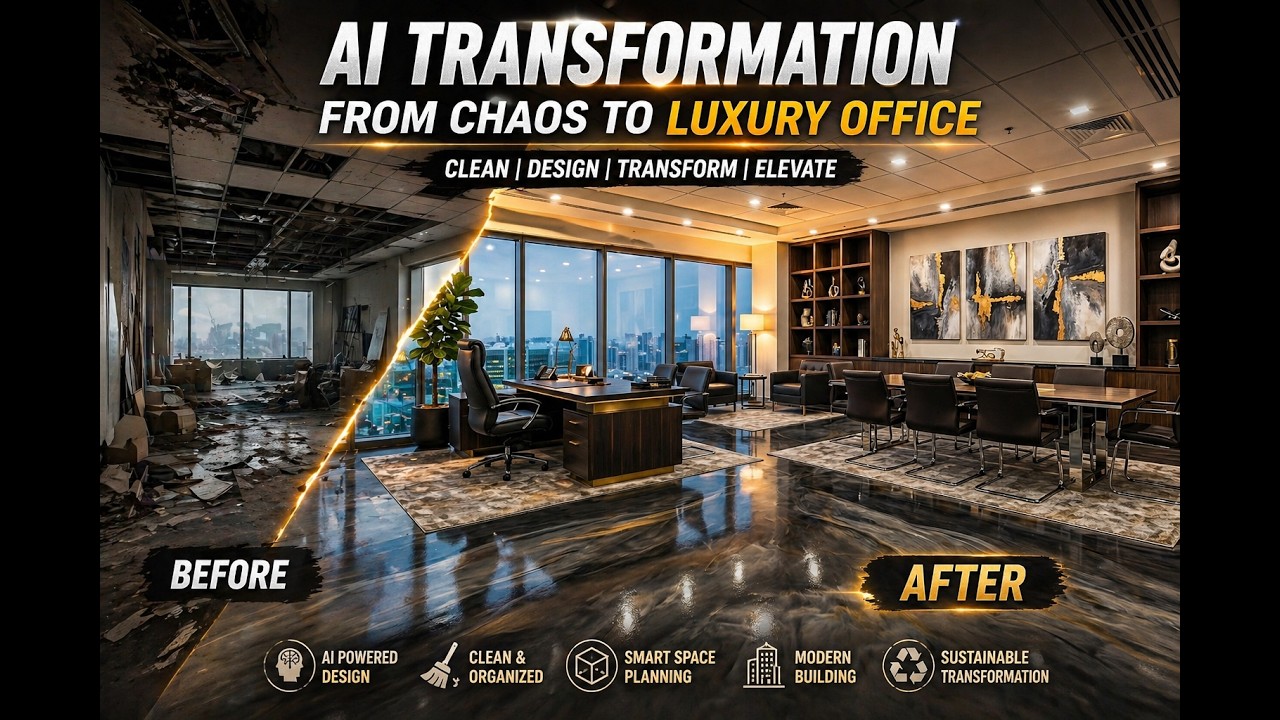 From Ruin to Luxury Office | AI-Powered Transformation