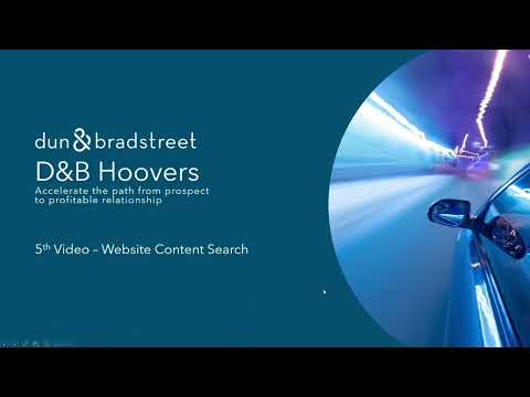 D&B Hoovers – Deep Dive and Demo on Website Content Search - Dun & Bradstreet DACH