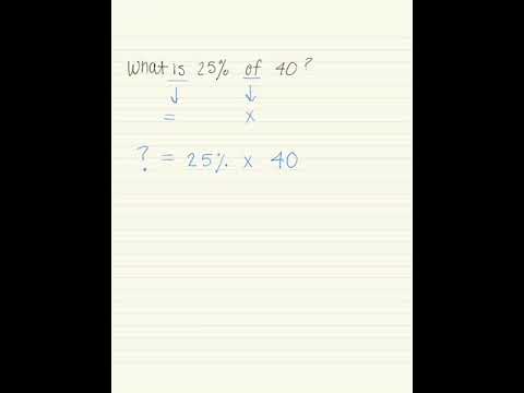 Challenge 1 Example 1: What is 25% of 40?