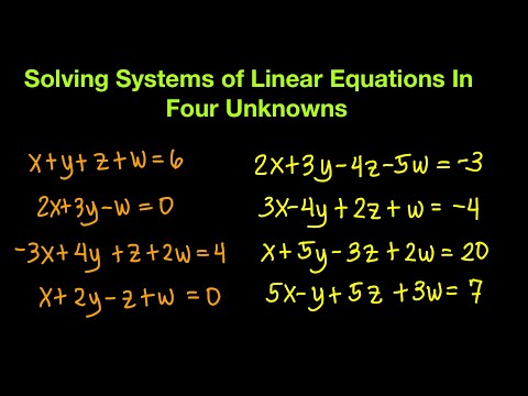 Solving Systems of Linear Equations In Four Unknowns Using Elimination and Substitution Method