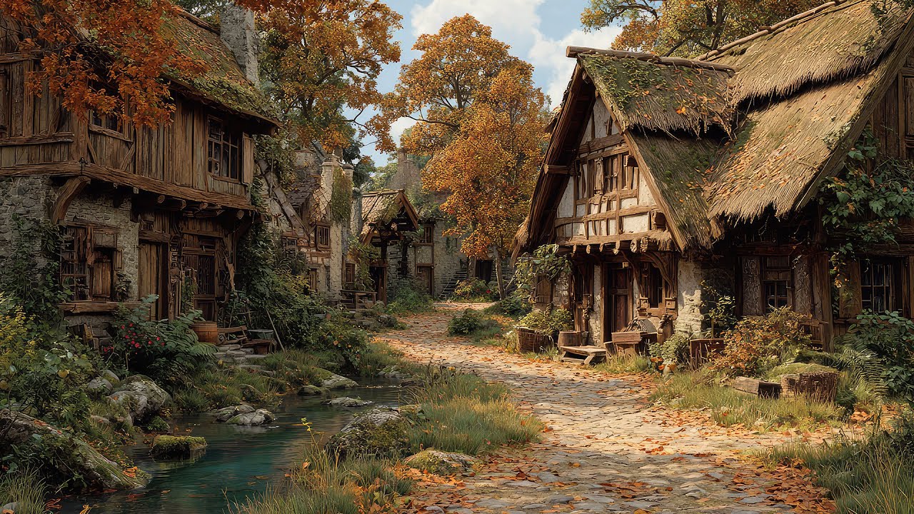 Echoes of the Old Village - Tranquil Medieval Music - Serene Village Music from the Middle Ages