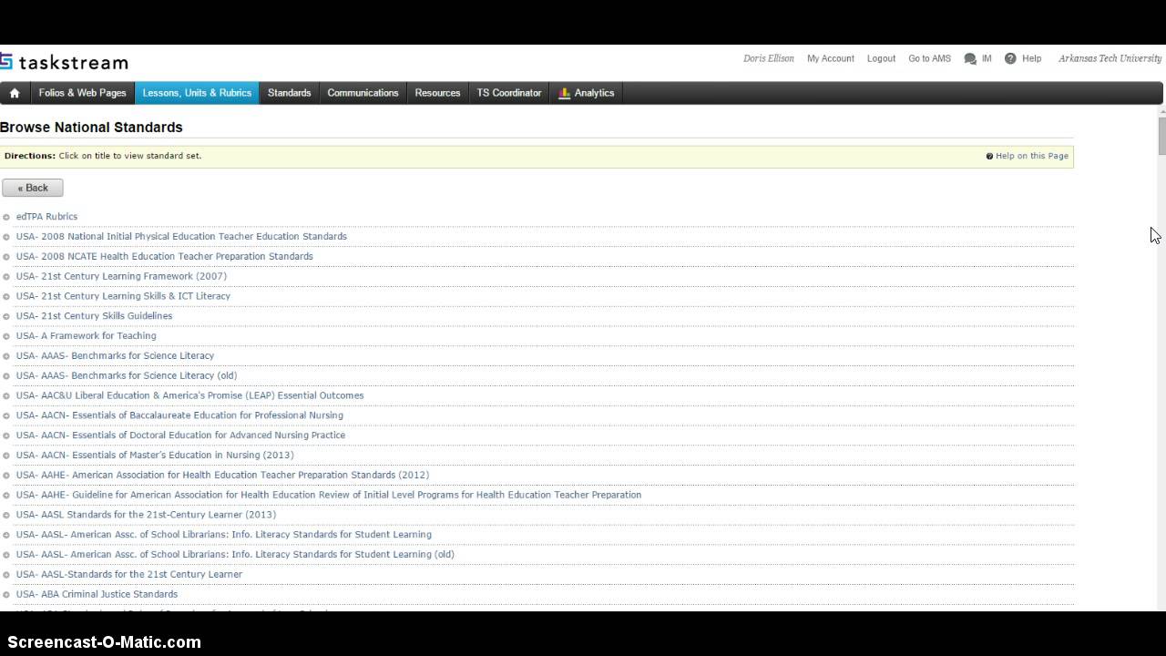 Taskstream unit builder