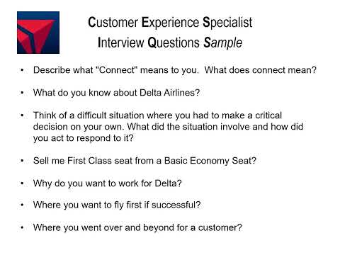Delta Airlines Customer Experience Specialist- Interview Questions Sample