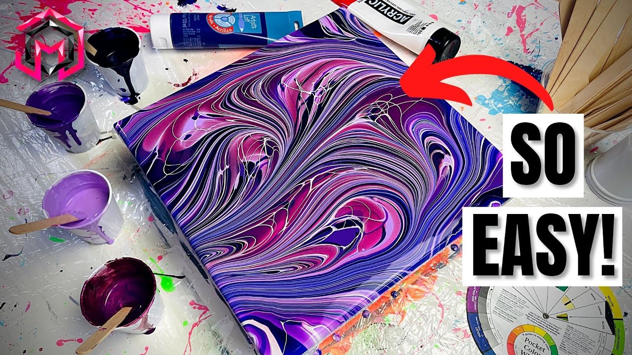 Easiest Acrylic Pour You Will Ever Do!