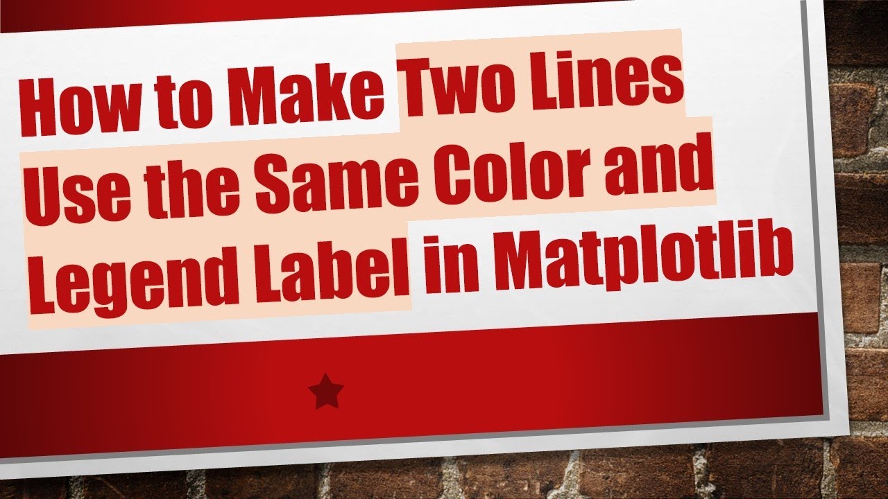 How to Make Two Lines Use the Same Color and Legend Label in Matplotlib