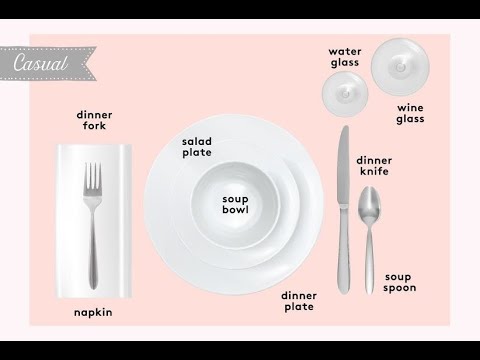 Table Settings Basic, Casual, and Formal Table Settings
