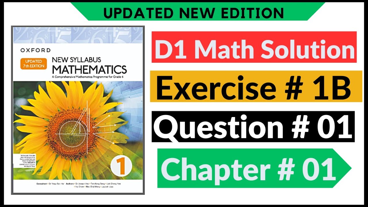 Exercise 1b Question no 1 D1 Maths New Updated Edition Oxford New Syllabus || Chapter 1 || Book 1