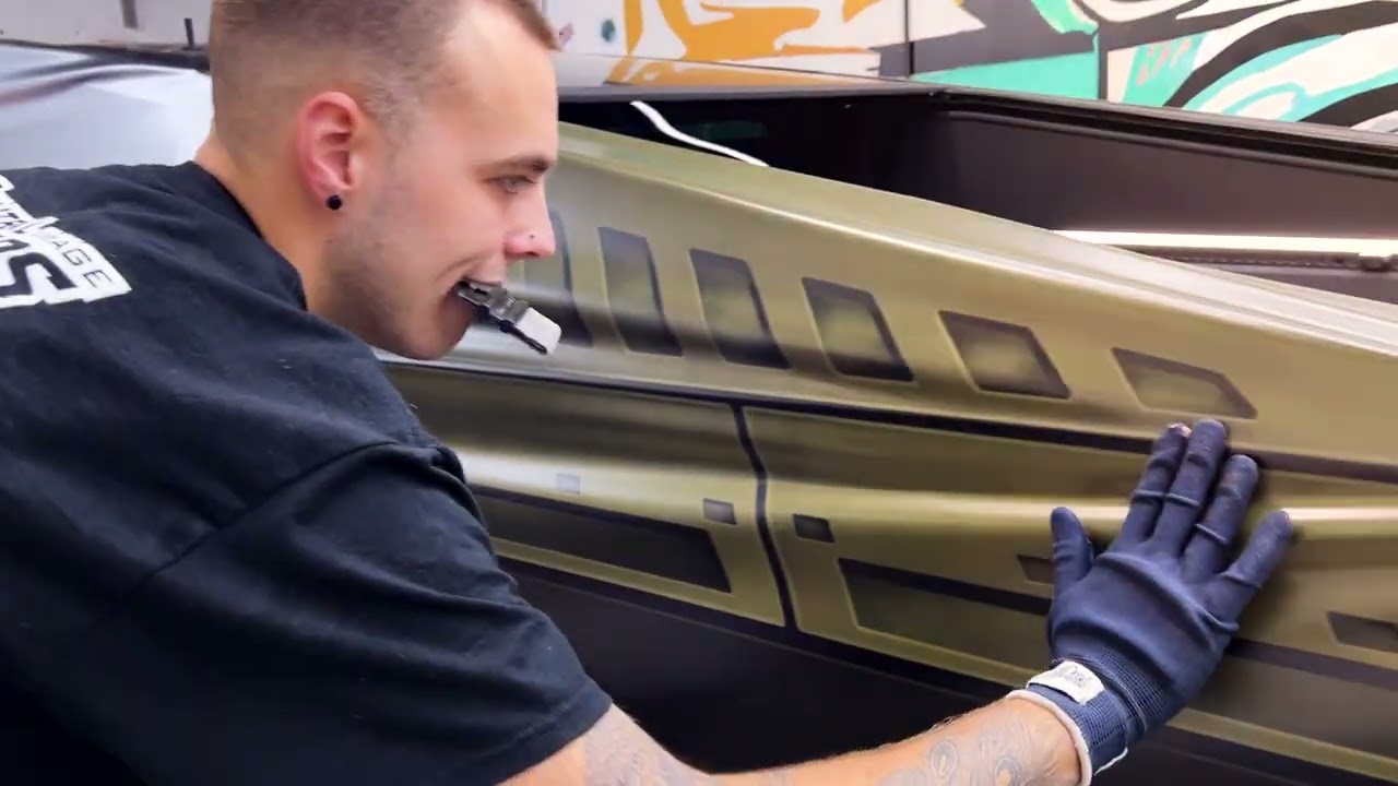 CYBERTRUCK, wrapped by the Pros at Central Image Wraps,  in a totally awesome #halo Razorback theme!