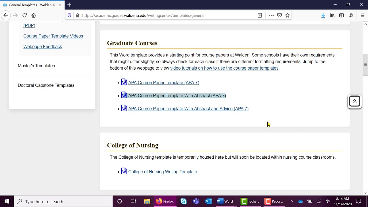 Course Paper Template: Downloading and Using the Template