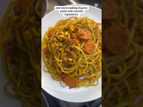 I used canned ingredients in makinglinguine pasta.#linguine #pasta #youtubeshorts #viralshort #abuj