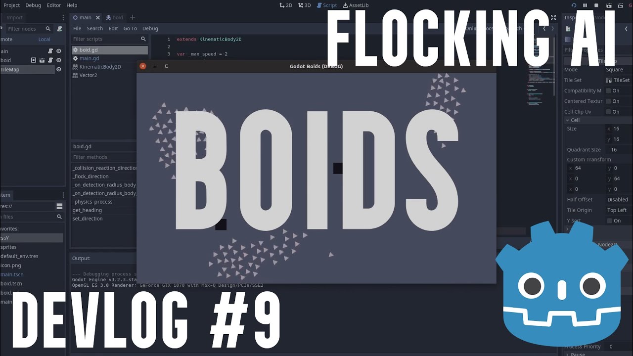 Boids - Flocking algorithm in Godot - Far Star Game Devlog #9