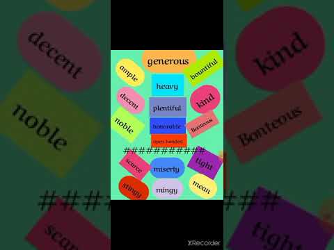 generous(adj):synonyms and antonyms