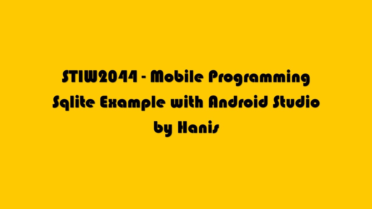 Sqlite Android Studio - updated