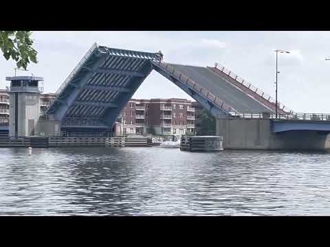 Boats & Bridges at the Fox River Downtown Green Bay Wiscinsin