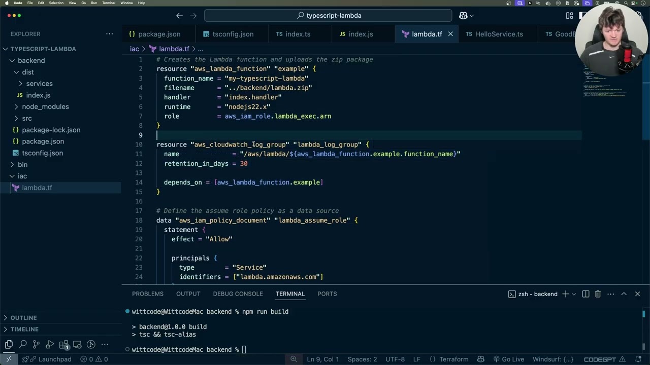 Deploy a TypeScript App to AWS Lambda (Terraform)