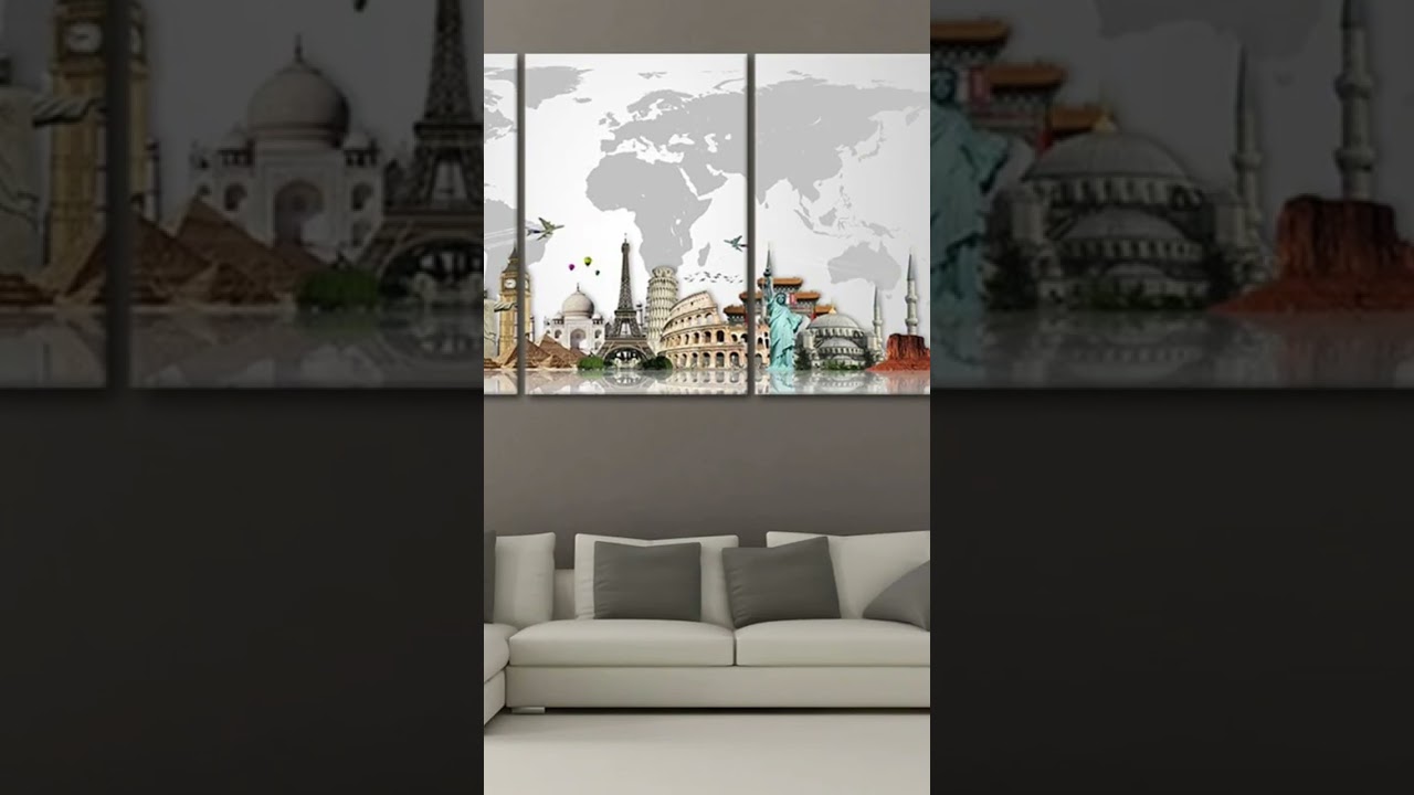 World Map Canvas Wall Art - Stunning Canvas Prints #interiordesign #canvaswallart