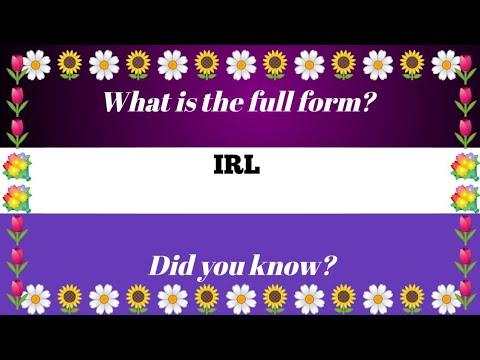 Full Form of IRL.