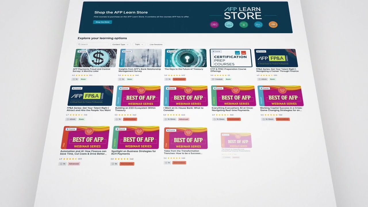 AFP Learn: The Interactive Learning Platform for Financial Professionals
