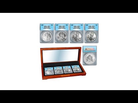 19861989 MS70 ANACS Silver Eagle 4Coin Set