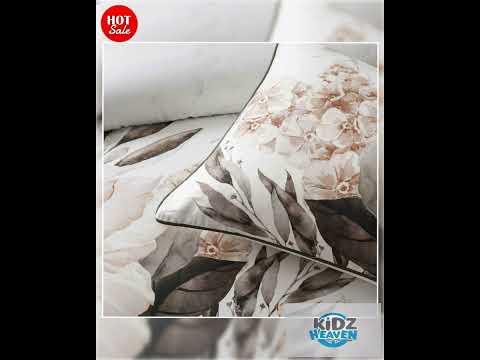 Bianca Somerset White Cotton Sateen Floral Quilt Cover Set Super King