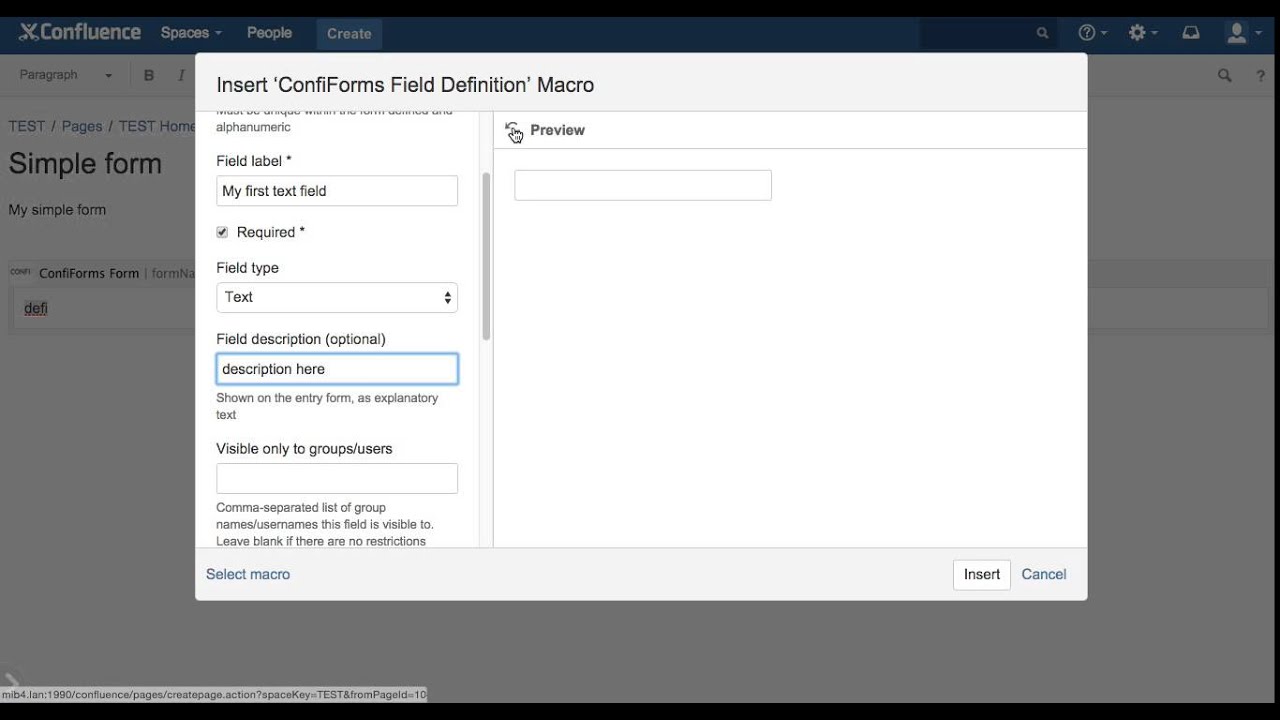 Creating forms for Confluence with  ConfiForms