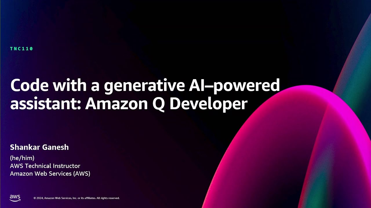 AWS re:Invent 2024 - Code with a generative AI–powered assistant: Amazon Q Developer (TNC110)