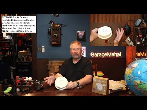 SITERWELL Smoke Detector, Hardwired Interconnected Smoke Detector, Smoke Alarm with Backup Battery