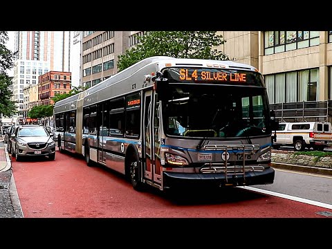 MBTA Bus 2017 New Flyer XDE60 "Xcelsior" Hybrid Artic 1278 On The SL4 @ Tufts Medical Center