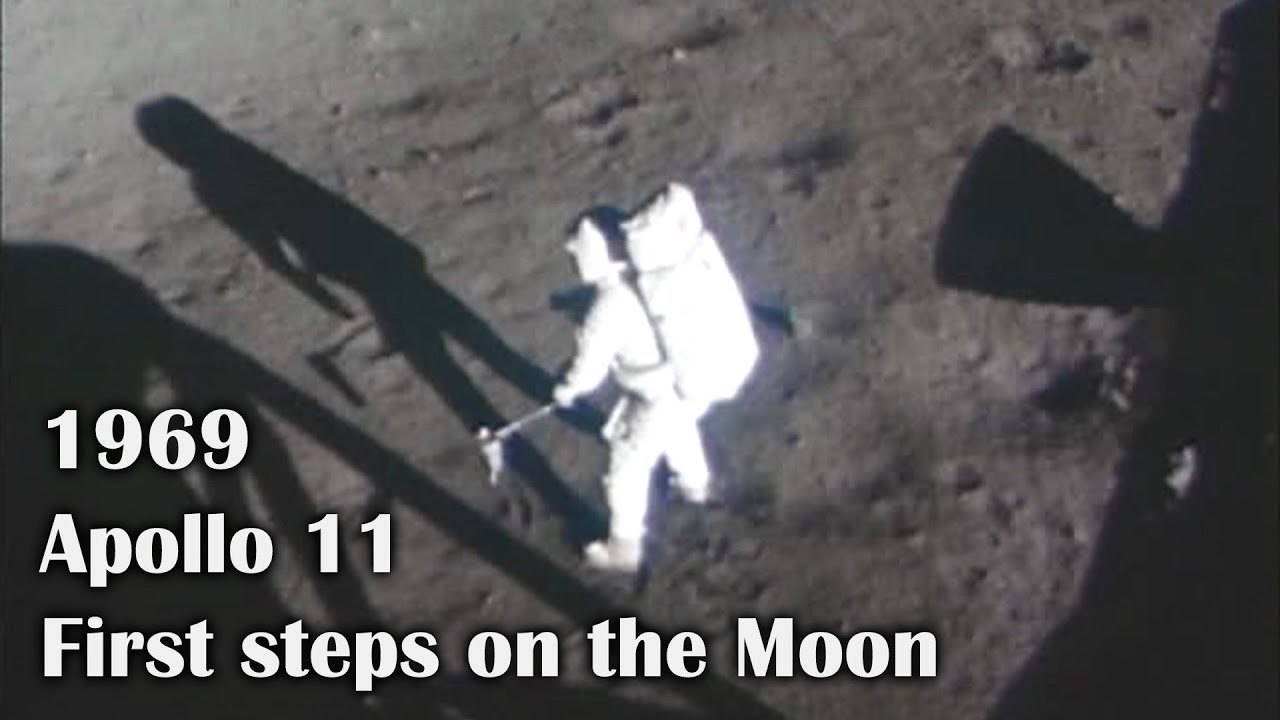 1969 Apollo 11 First steps on the Moon (16mm footage)