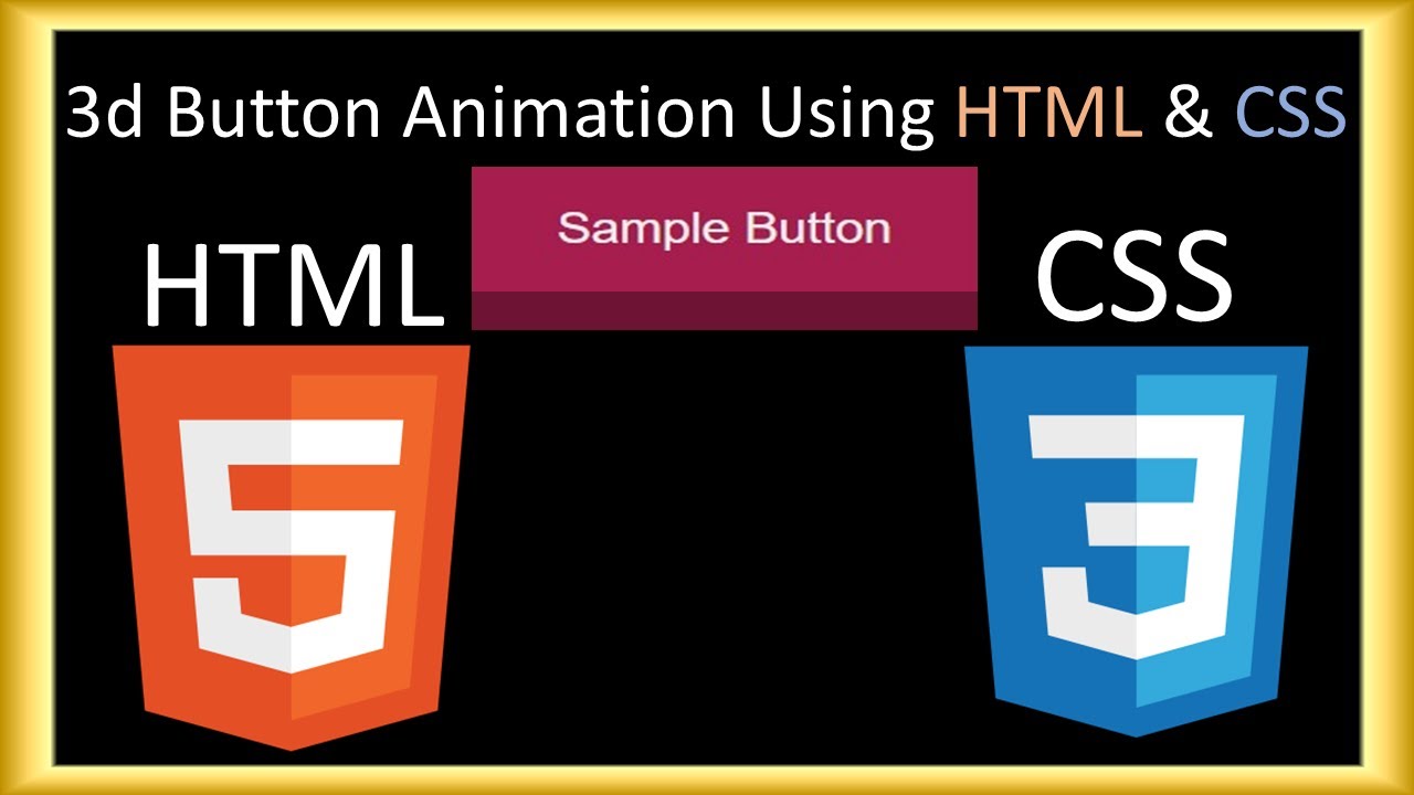 3d Button Animation In HTML & CSS | HTML & CSS Tutorial