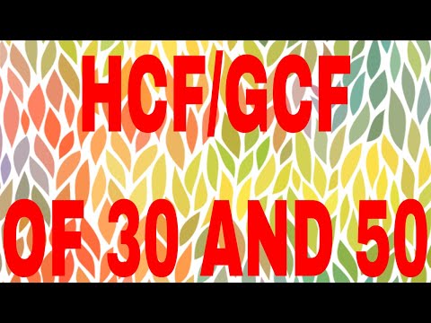 HCF of 30 and 50|GCF of 30 and 50