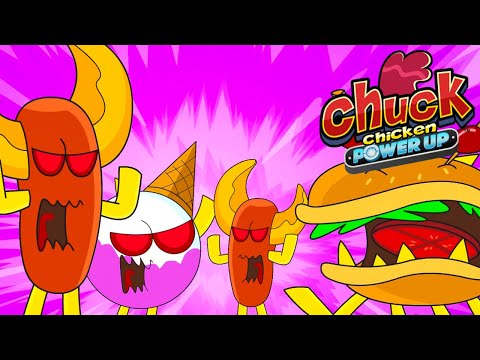 Food Monsters attack β‘ Chuck Chicken PU π₯ Superhero Cartoons