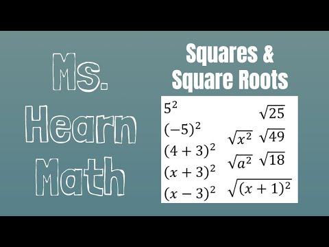 Geometry Part 16 Review Squaring and Taking Square Roots of Numbers and Variables