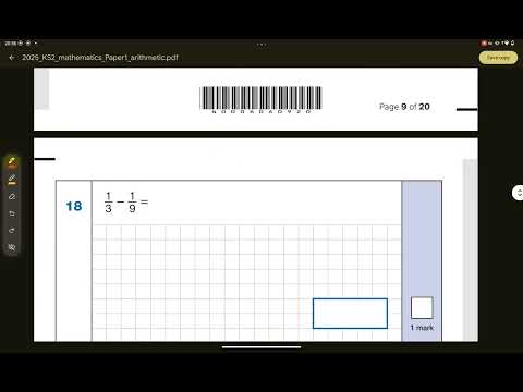 The 2025 sats arithmetic paper walkthrough