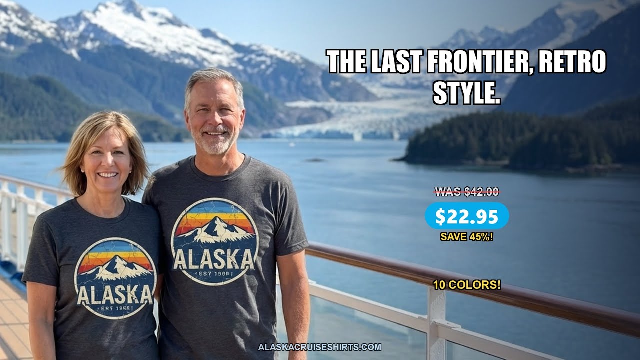 Alaska Cruise 2026 Vintage T-Shirt - Retro Mountain Sunset Graphic Est 1959 Tee (10 Colors)