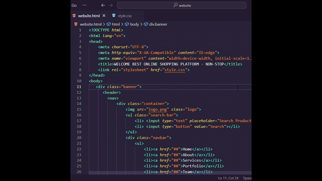 Advance Html Code For Starting Web Development 🔥😈 #shorts