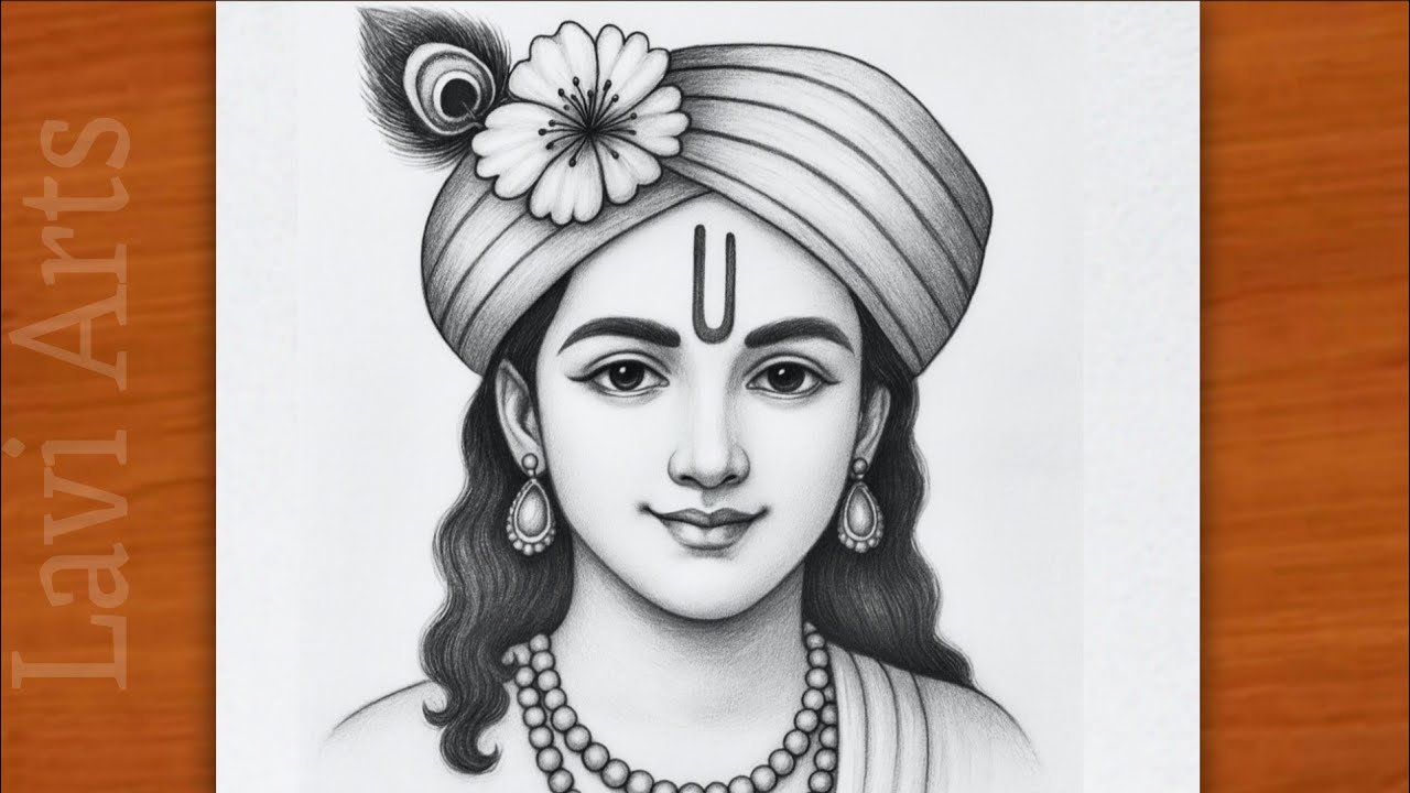 How to draw Shree Krishna Face Easy (Pencil Sketch) | Krishna Drawing Easy | Art Video | Sketch 2026