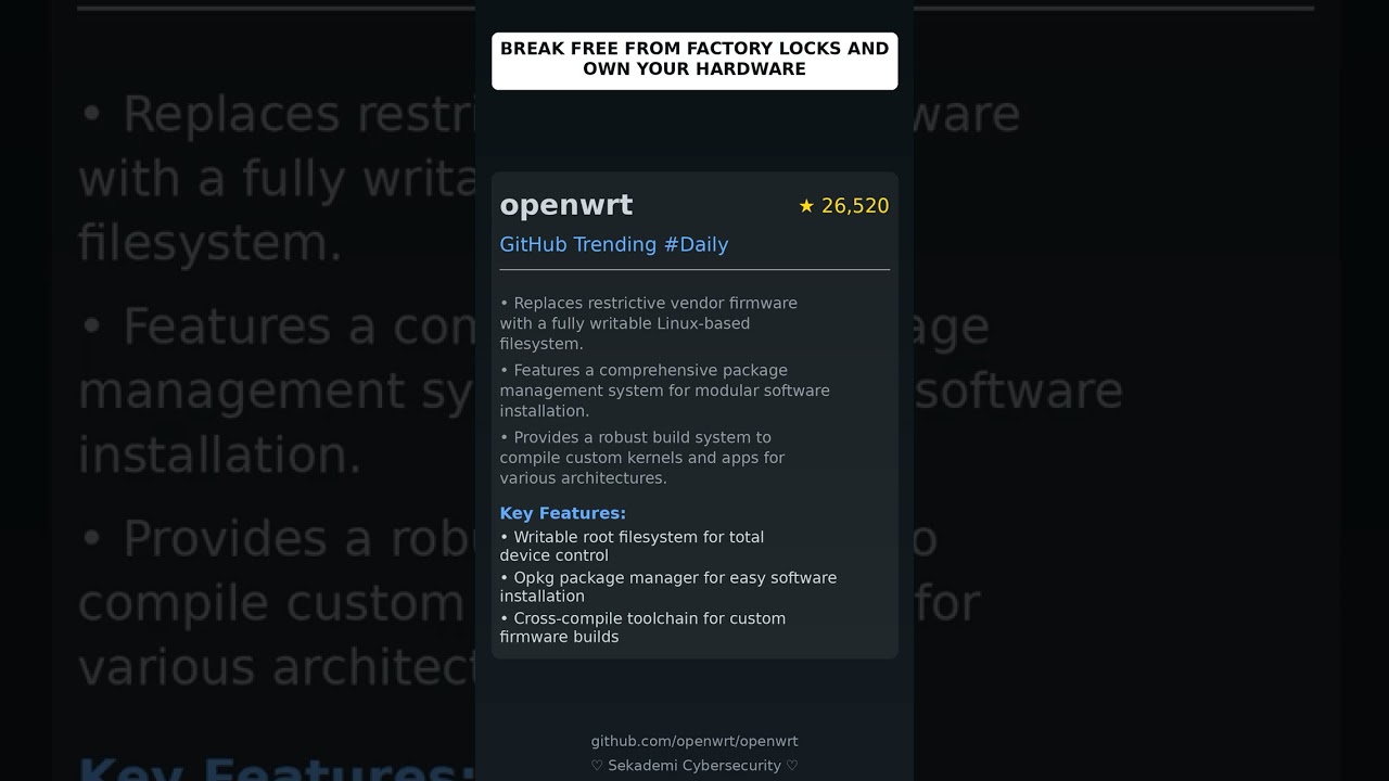 GitHub Trending Repositories: openwrt/openwrt 🇬🇧