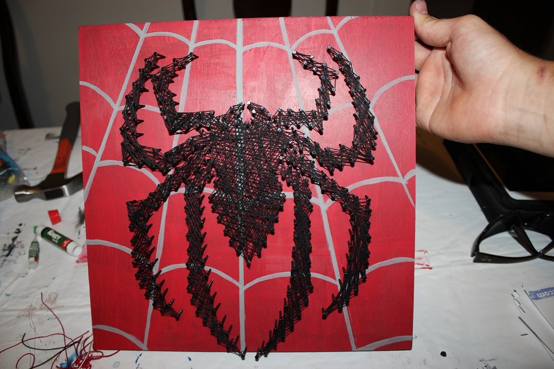 DIY Spiderman String Art EASY