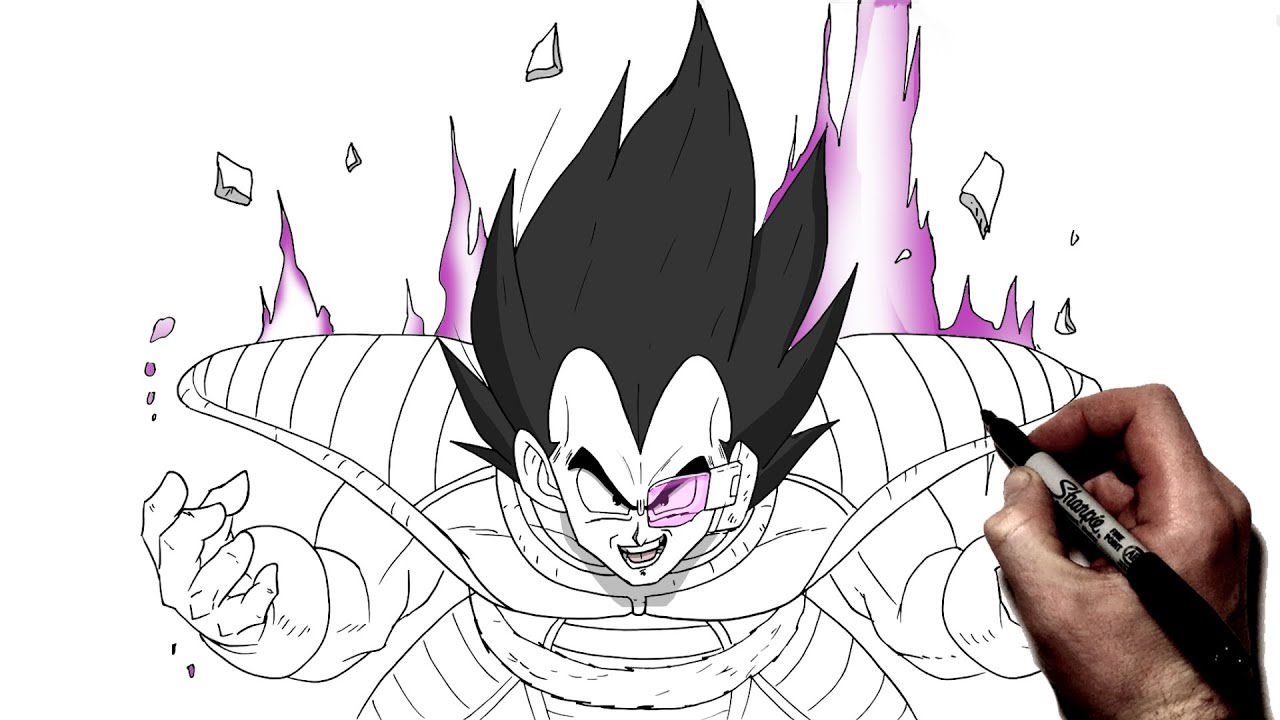 How To Draw Vegeta Saiyan Saga | Step By Step | Dragon Ball
