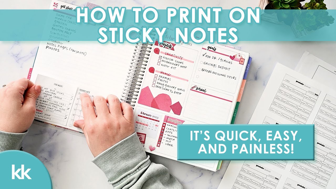 How to Print on Sticky Notes! Quick and Easy DIY Printable Post Its for Erin Condren or Any Planner