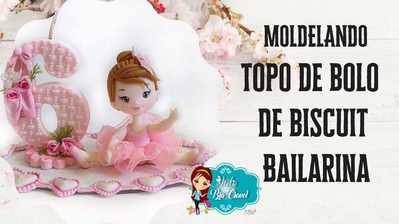 Topo e Bolo de bailarina de Biscuit - MOLDElando
