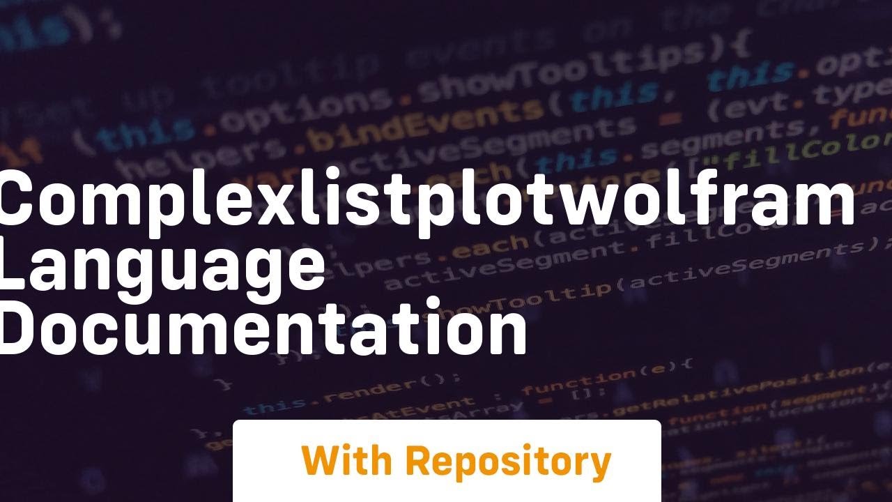complexlistplotwolfram language documentation