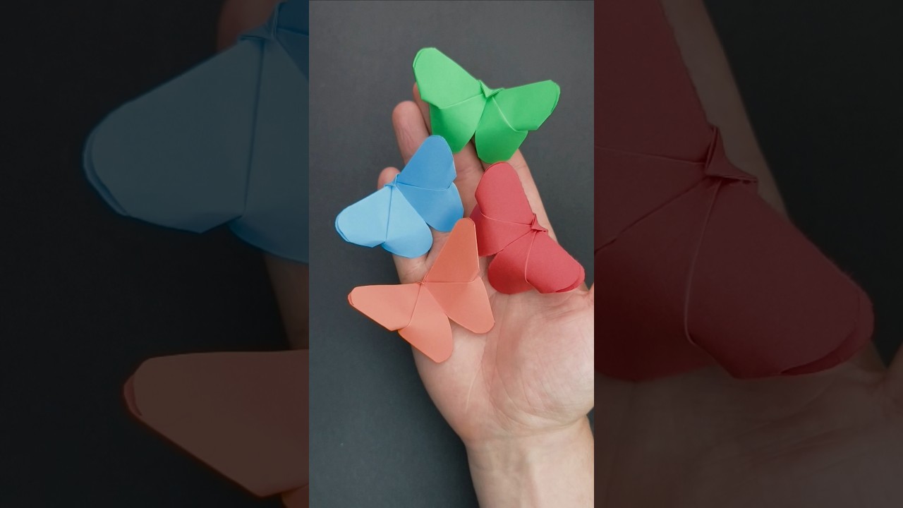 EASY PAPER BUTTERFLY 🦋🦋 #shorts #papercraft #butterfly