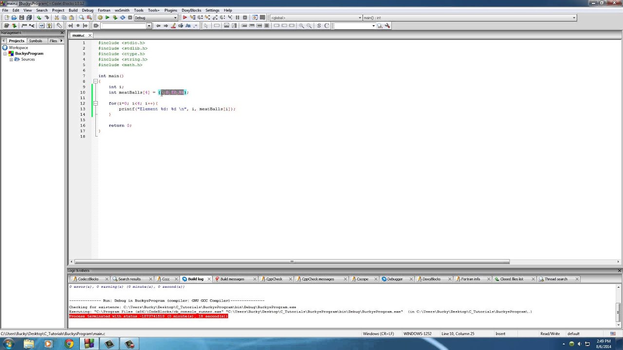 C Programming Tutorial - 39 - int and float Arrays