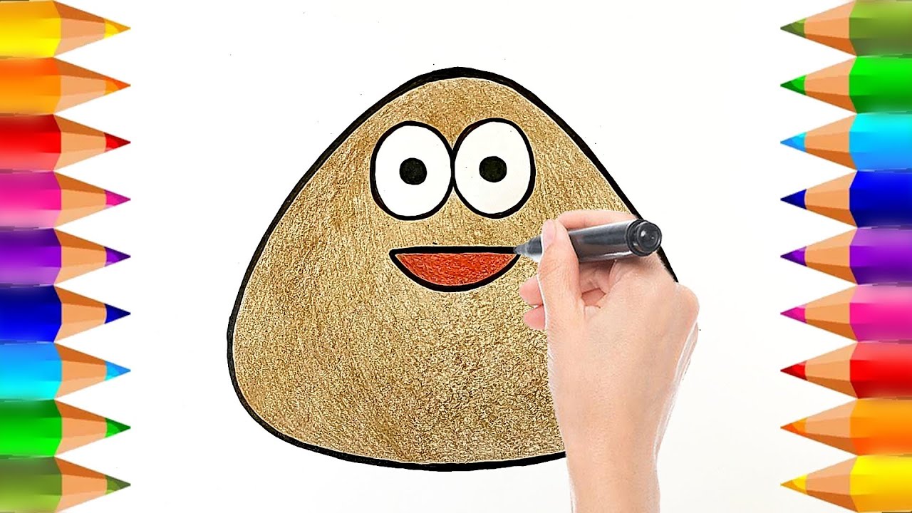 Pou | Dibujo para Dibujar y Colorear | Dibujos para Niños