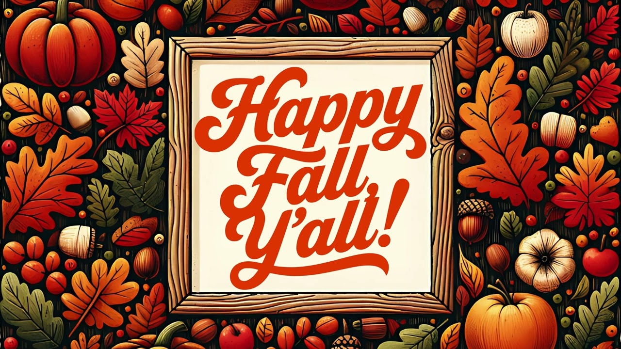 Happy Fall Yall | Fall Frame TV art | Wooden frame | Vintage autumn art | TV screensaver #4ktvart